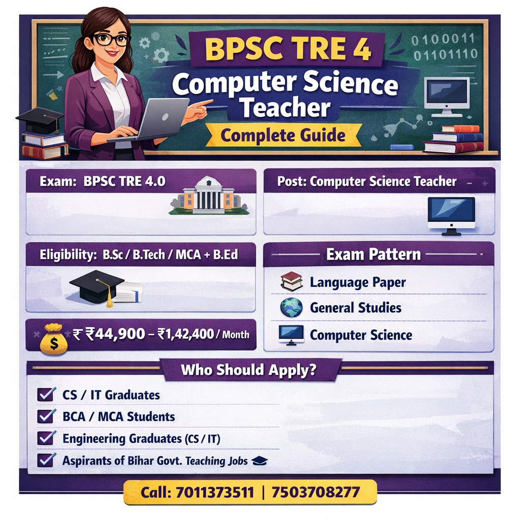 BPSC TRE 4 Computer Science Teacher | Join Online & Off Line Classes ...